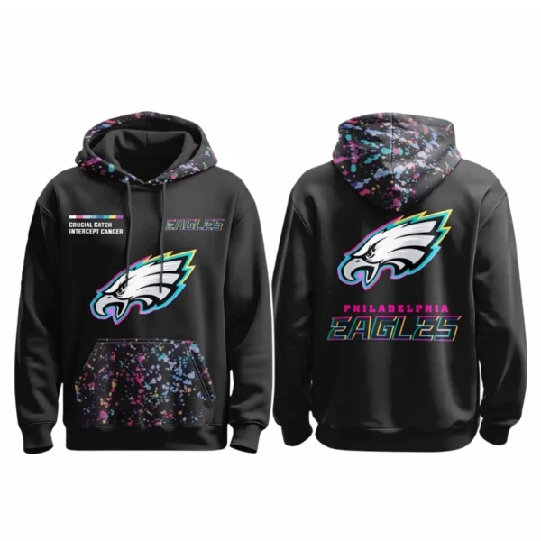 Eagles Crucial Catch Intercept Cancer 2025 Hoodie – US Artistic Leather
