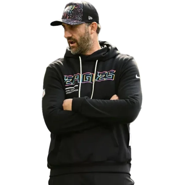 Nick Sirianni Eagles Black 2025 Crucial Catch Hoodie – US Artistic Leather