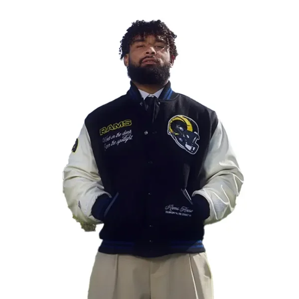 Kyren Williams Shoe Palace Nike LA Rams Rivalries Varsity Jacket – US ...